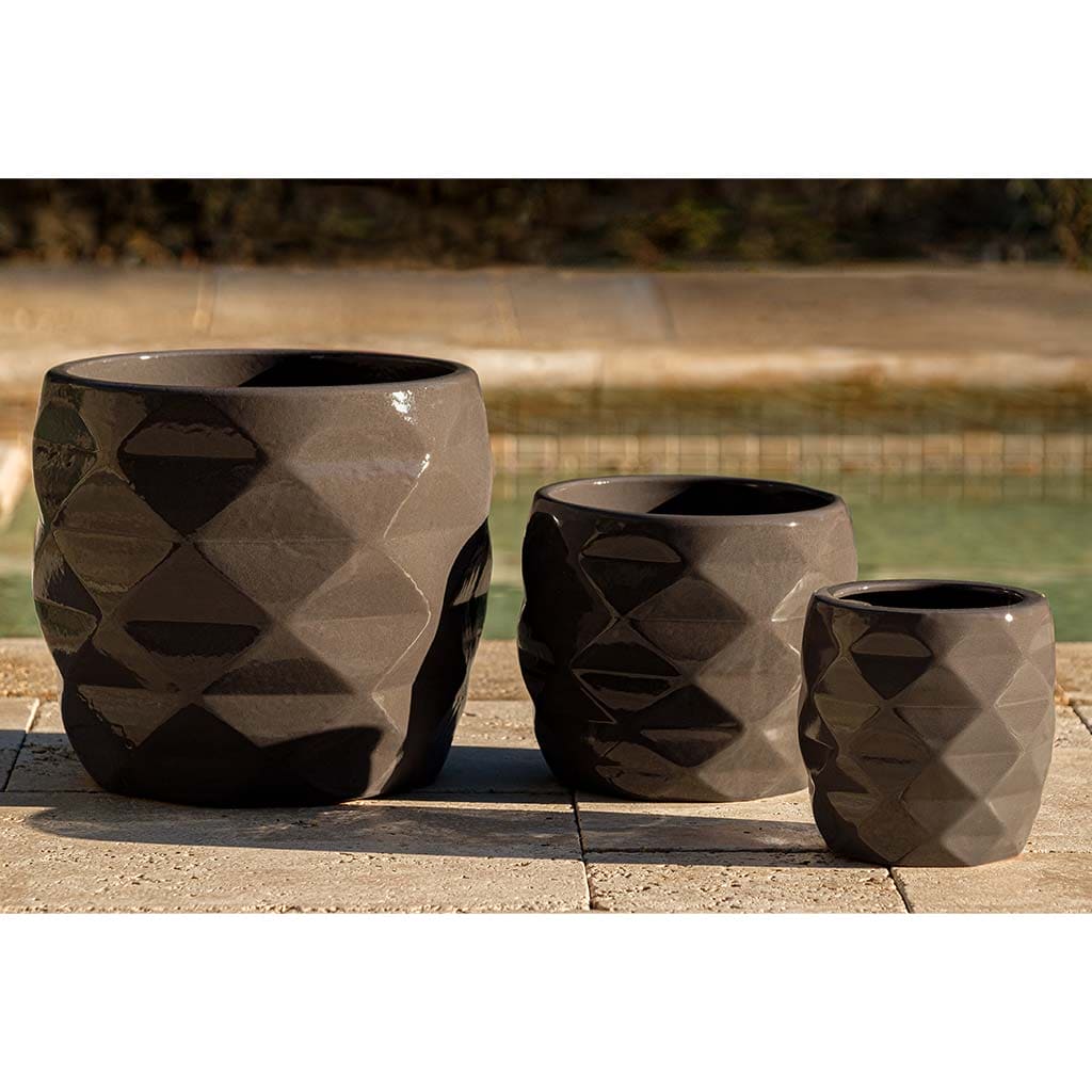 Campania International Origami Planter in Fog set of 3 | The Garden Gates