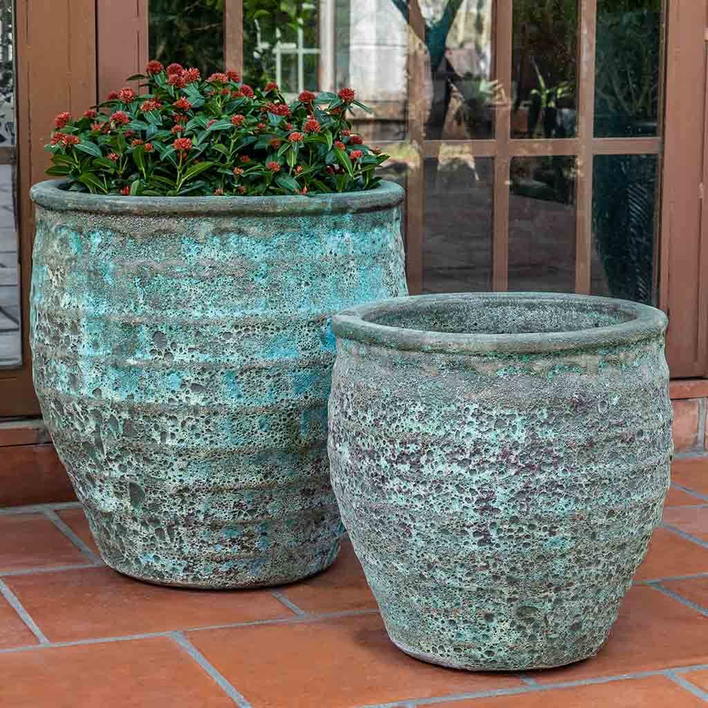 Campania International Knossos Planter in Verdigris set of 2 | The ...