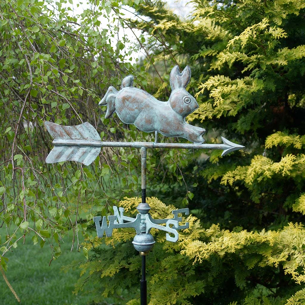 Good Directions Rabbit Garden Weathervane in Blue Verde Copper with ...