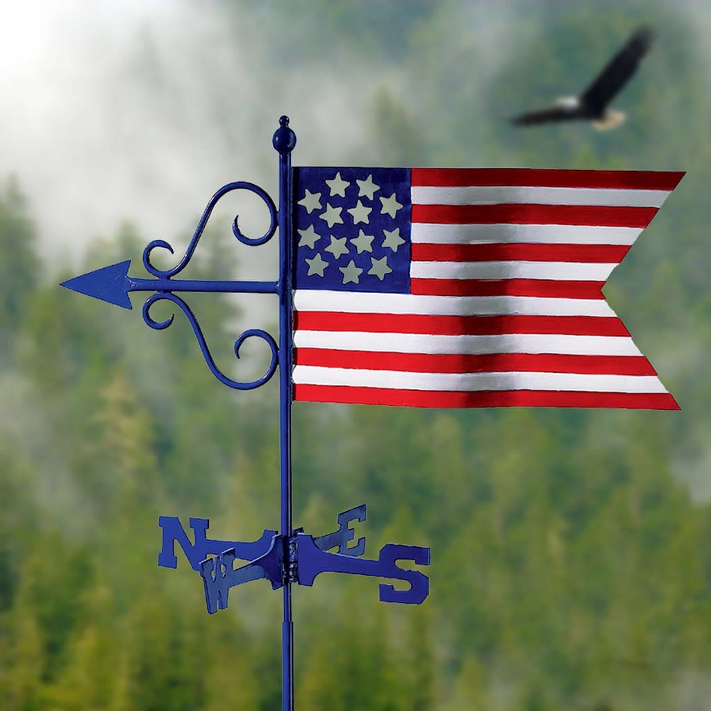 Good Directions Americana Flag Cottage Weathervane with Roof Mount ...