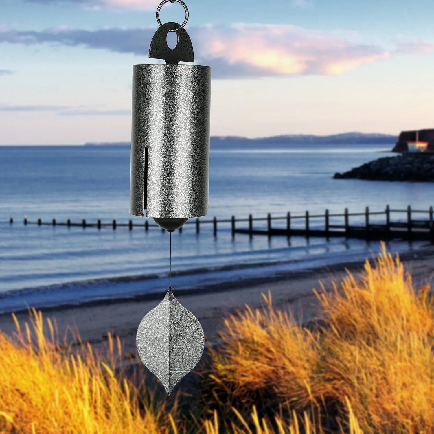 Heroic Large Antique Silver Windbell by Woodstock Chimes | The Garden Gates
