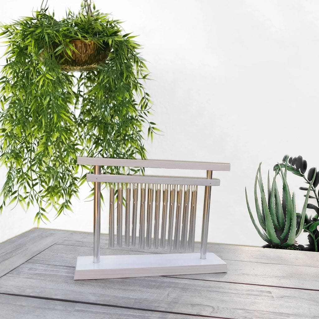 Tranquility Table Wind Chime in White by Woodstock Chimes | The Garden ...